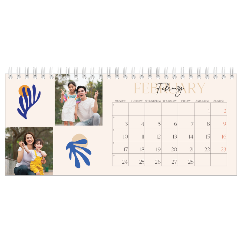 Minimalist coral | Calendar desk