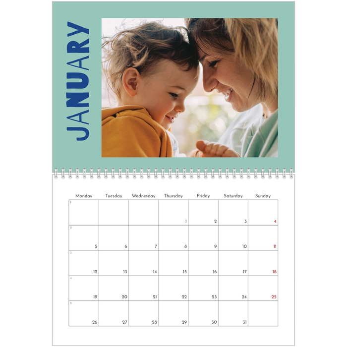A4 Family Planner 2025 for Wall | Weekly Planner Calendar