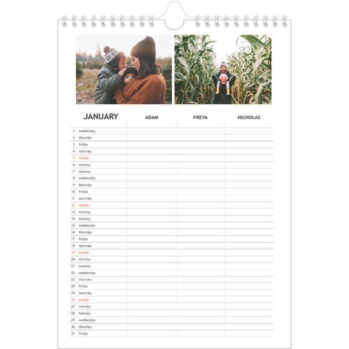 2025 Family Planners | Personalised Home Planner Calendars