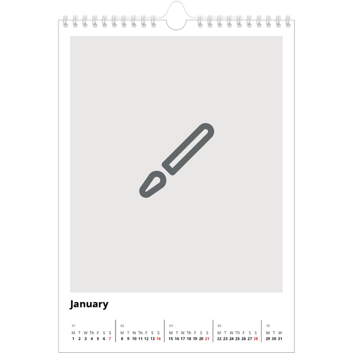 Slim calendar 2026 | Personalised Kitchen Photo Calendar